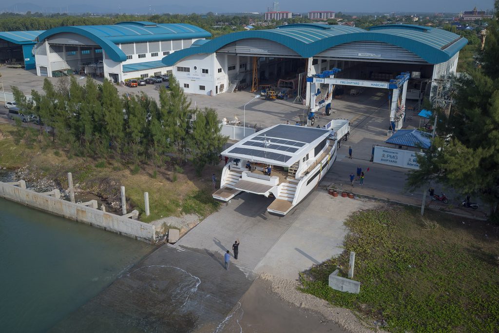 Yet another solar powered yacht launched at PMG - PMG Ship Yard is in ...